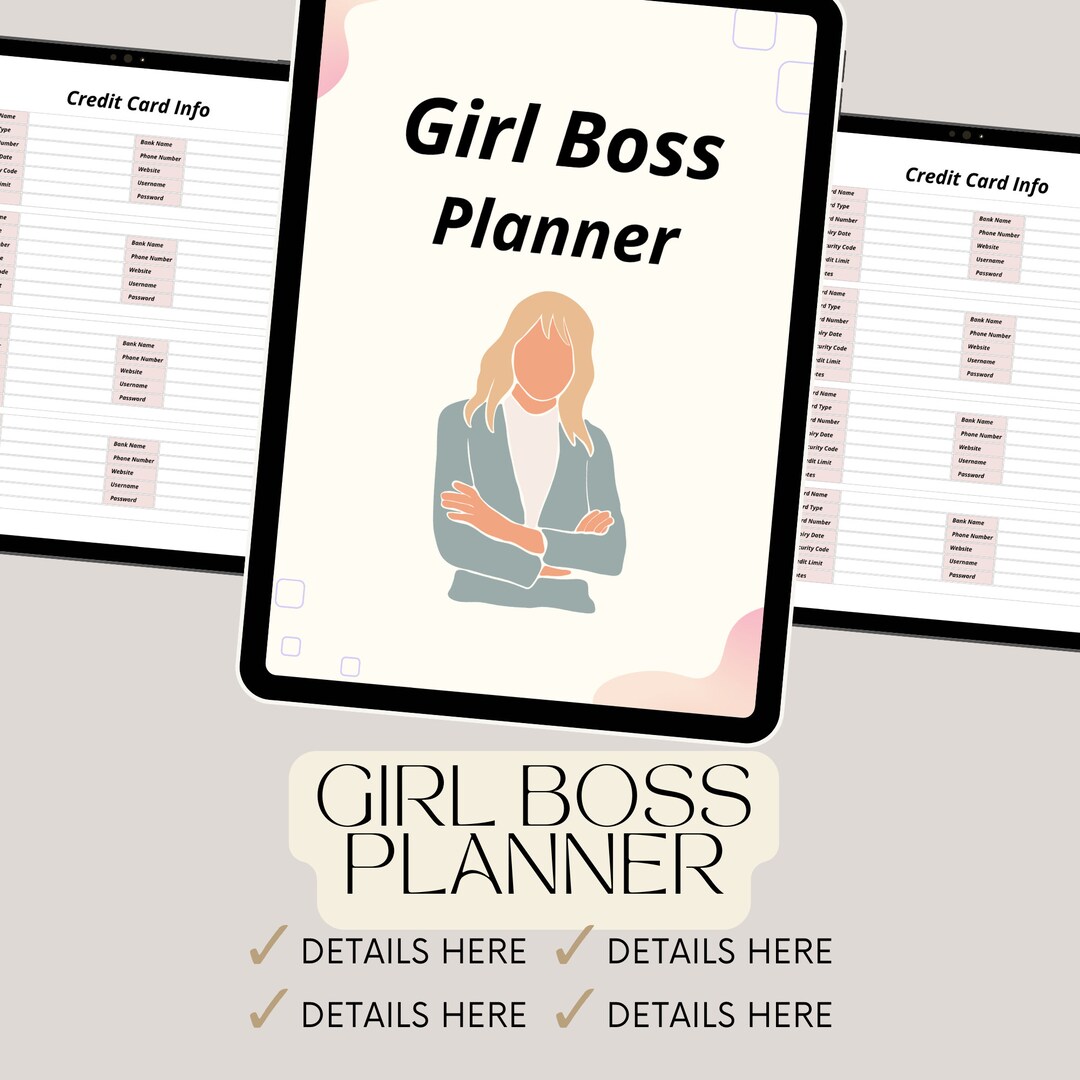 Girl Boss Planner, Girl Boss Digital Planner, Girl Boss Planner ...