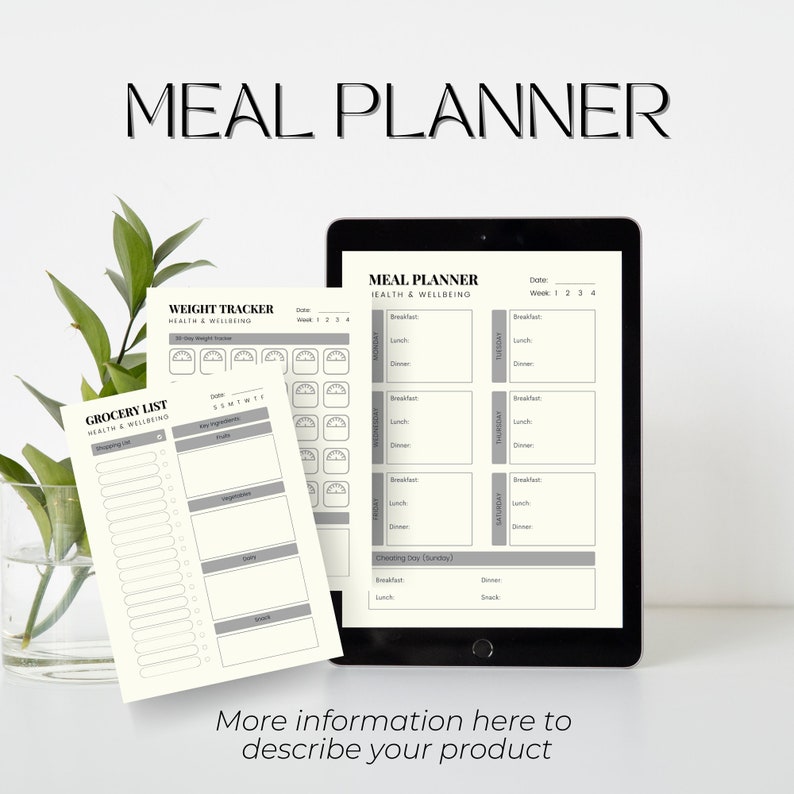 Meal Planner Printable, Weekly Food Diary, Meal Tracker, Food Journal ...