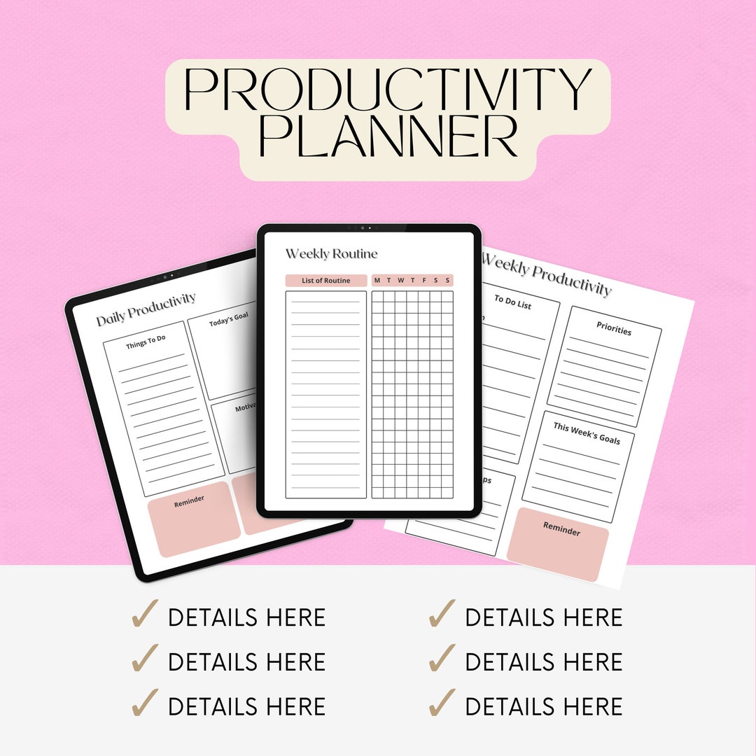 Productivity Planner ADHD Planner for Adults Daily Planner Weekly ...