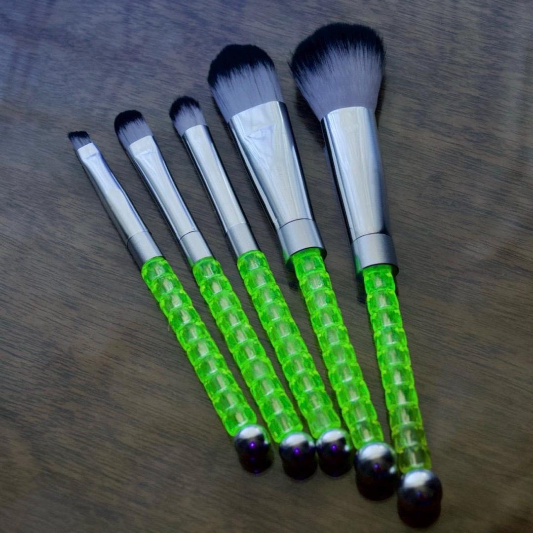 UV Reactive Uranium Vaseline Yellow Glass Makeup Brush Set - Etsy
