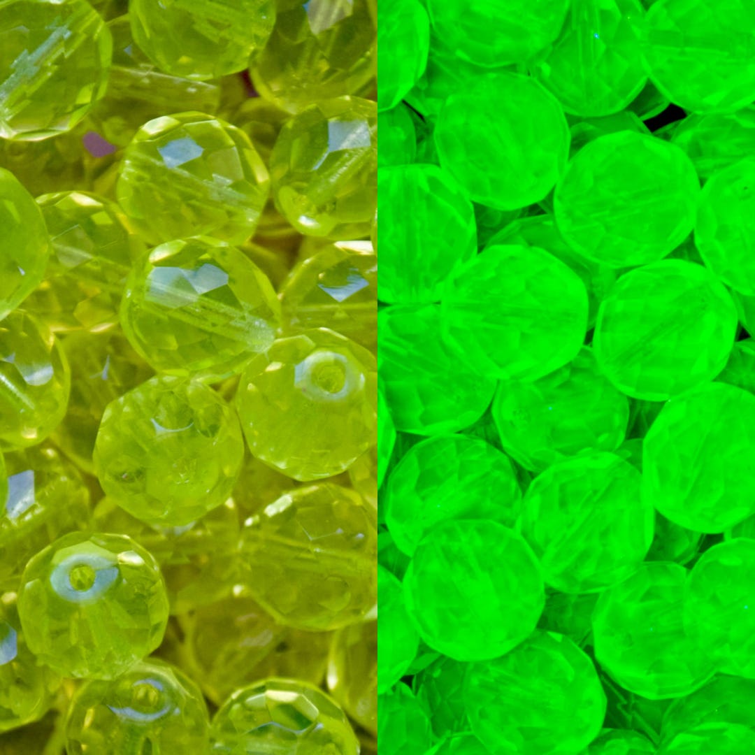 12mm UV Reactive Uranium Glassyellow Faceted Beads - Etsy