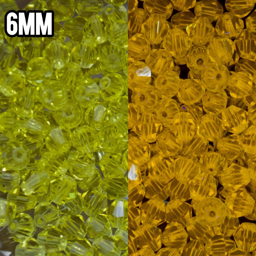 6mm UV Reactive Cadmium Glass Bicone Beads - Etsy