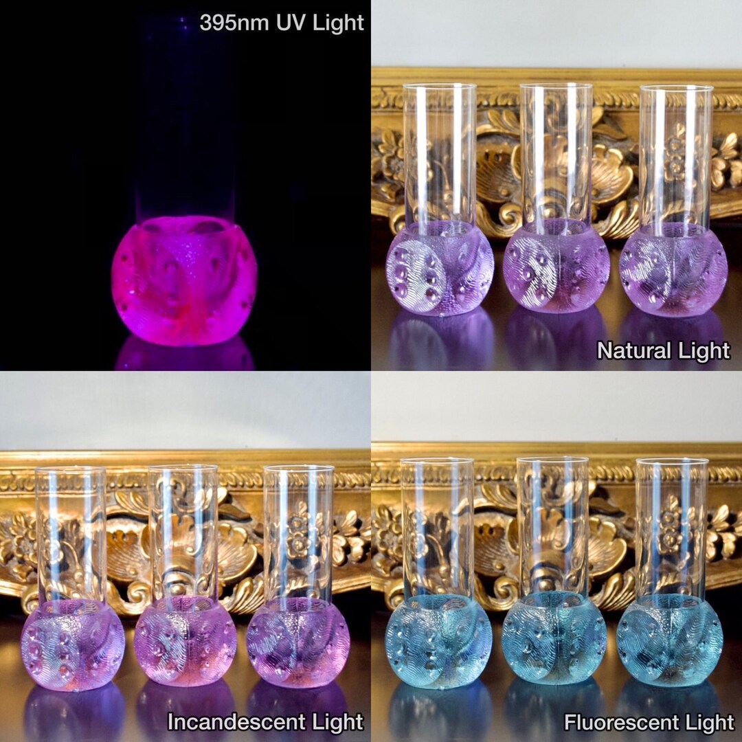 One (1) Single UV Reactive Selenium Neodymium / Alexandrite Dice Glass ...