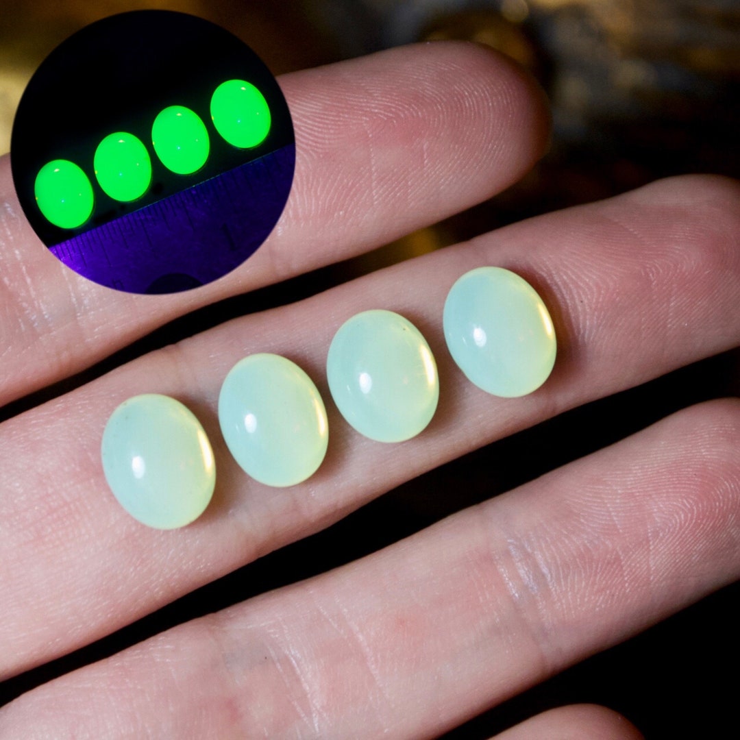 10mm X 8mm UV Reactive Uranium Glass Cabochons - Etsy