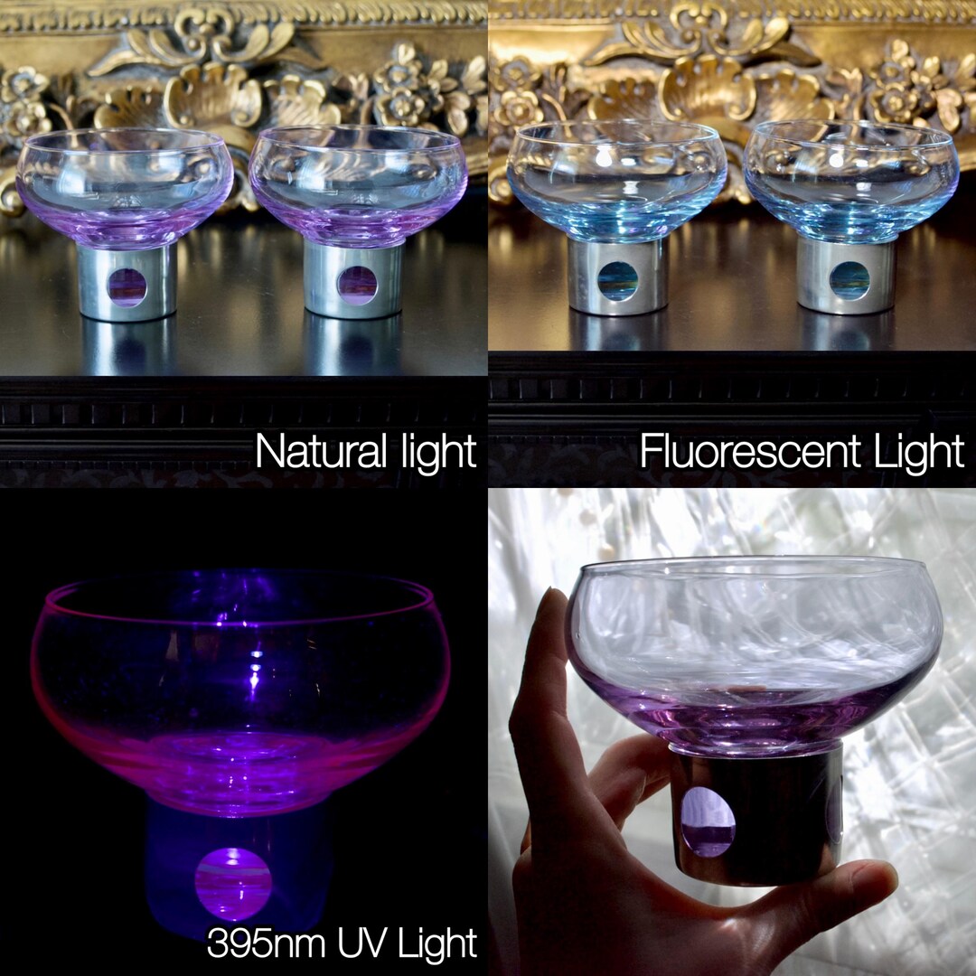 UV Reactive Selenium Neodymium / Alexandrite Two Sherry Glasses - Etsy