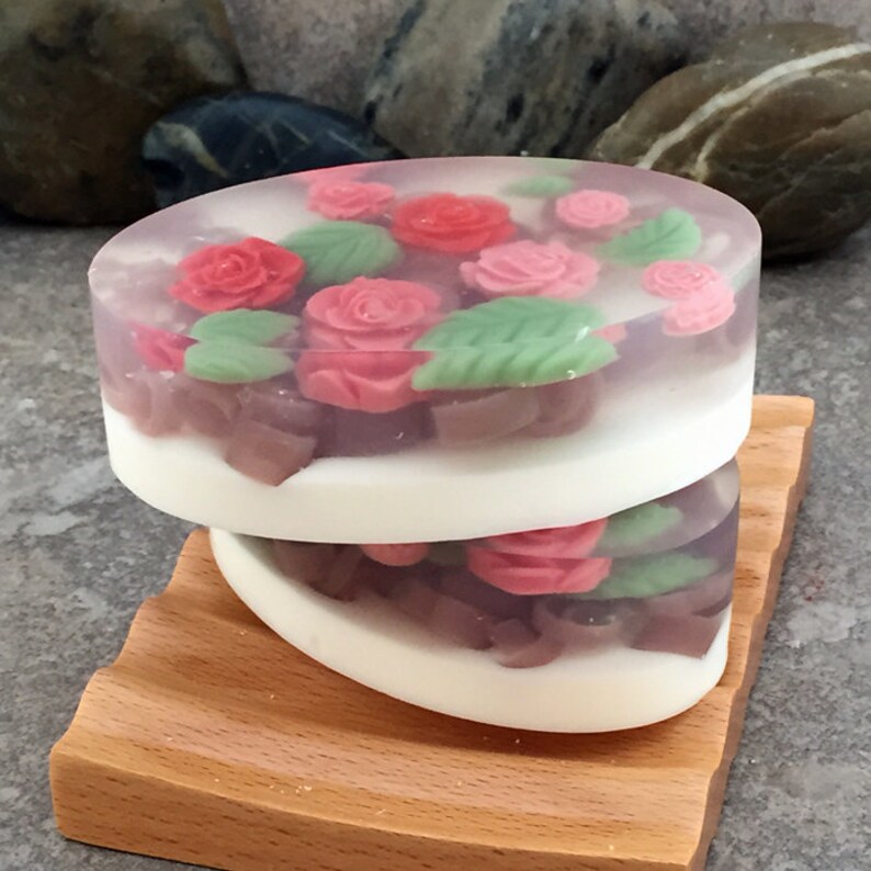 Rose Garden Handmade Glycerin Oval Bar Soap Etsy