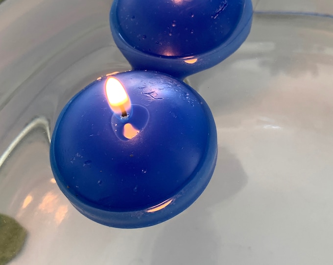 Round Floating Wedding Candles BLUE Color Set of 10 or Choose - Etsy