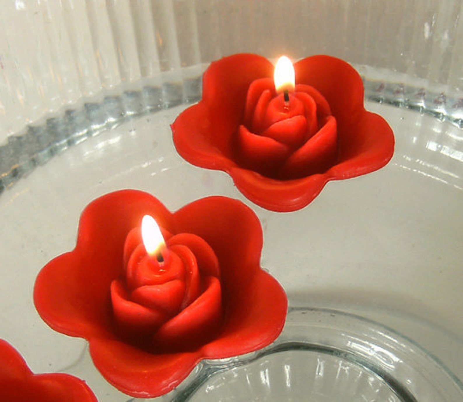 10 Red Floating Rose Wedding Candles for Table Centerpiece and - Etsy