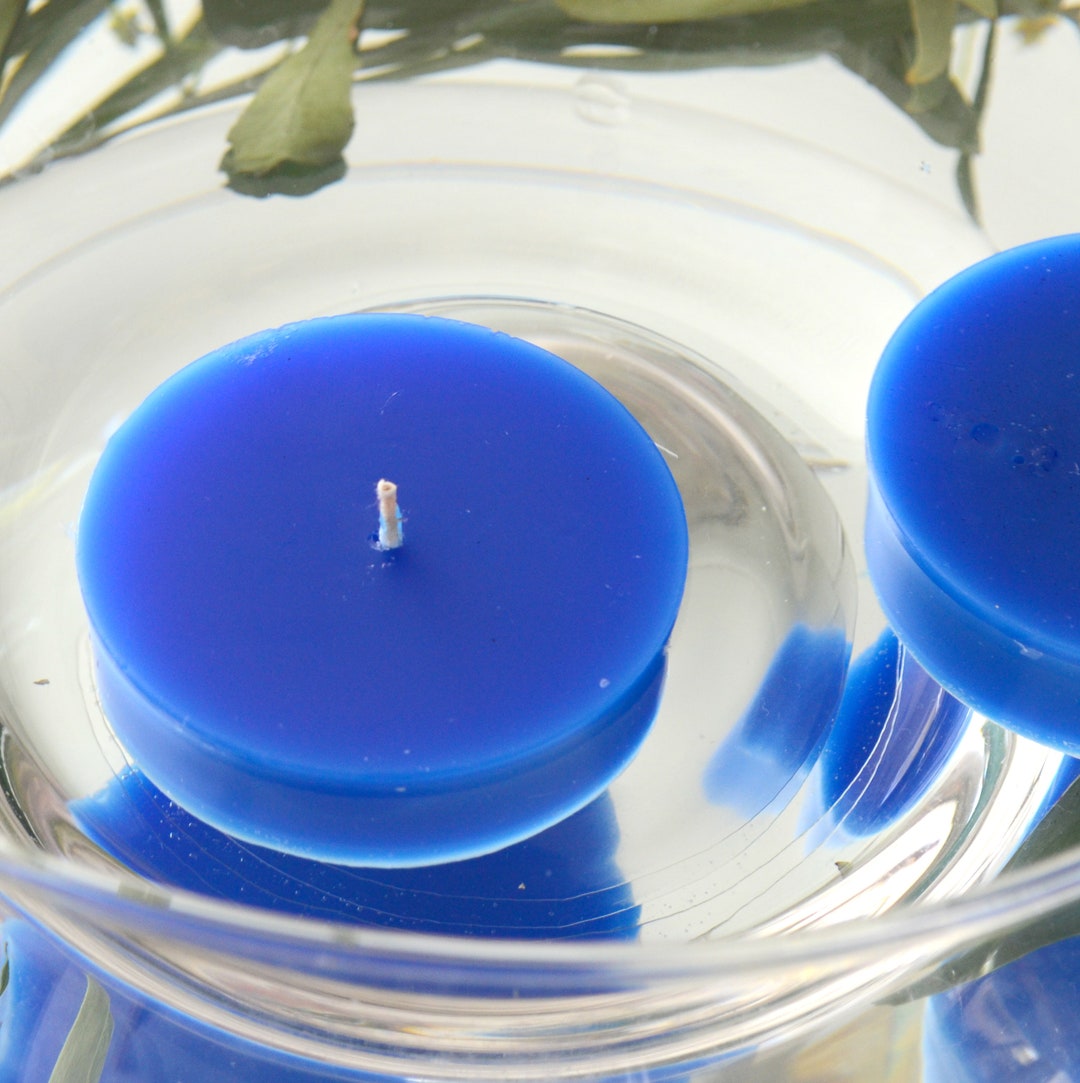 10 Pk Blue ROUND PUCK Floating Candles Wedding Centerpieces Reception ...
