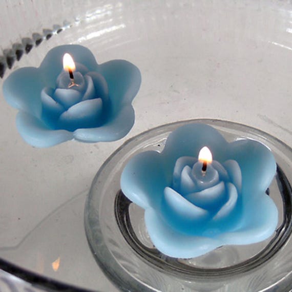 10 Turquoise Floating Rose Wedding Candles for Table Centerpiece and Reception Decor. Etsy UK