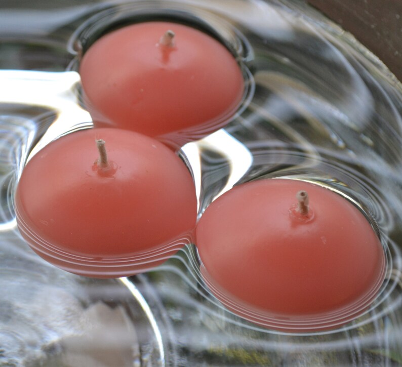 Round Floating Wedding Candles CORAL REEF Color Set of 10 or - Etsy