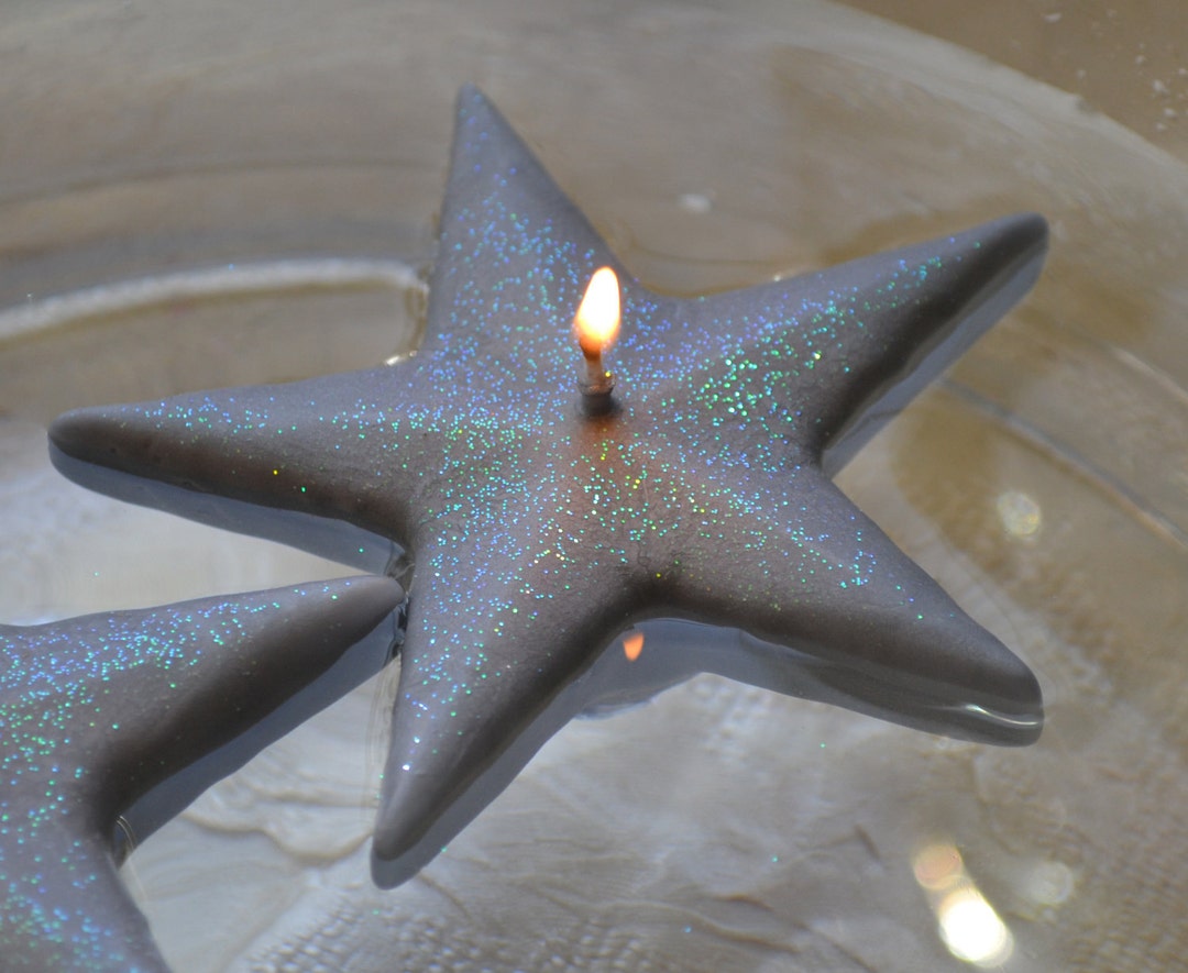 Silver Shimmering Star Floating Candles Set of 10 - Etsy