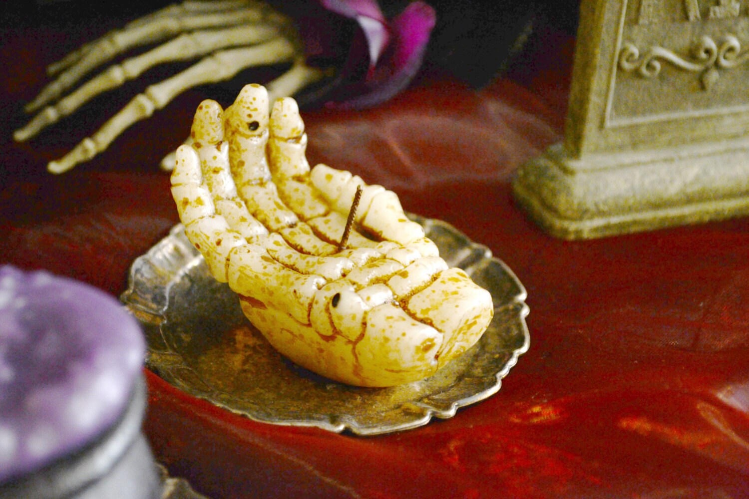 Set of 2 Skeleton Hand Bone Floating Candles for Pirate | Etsy