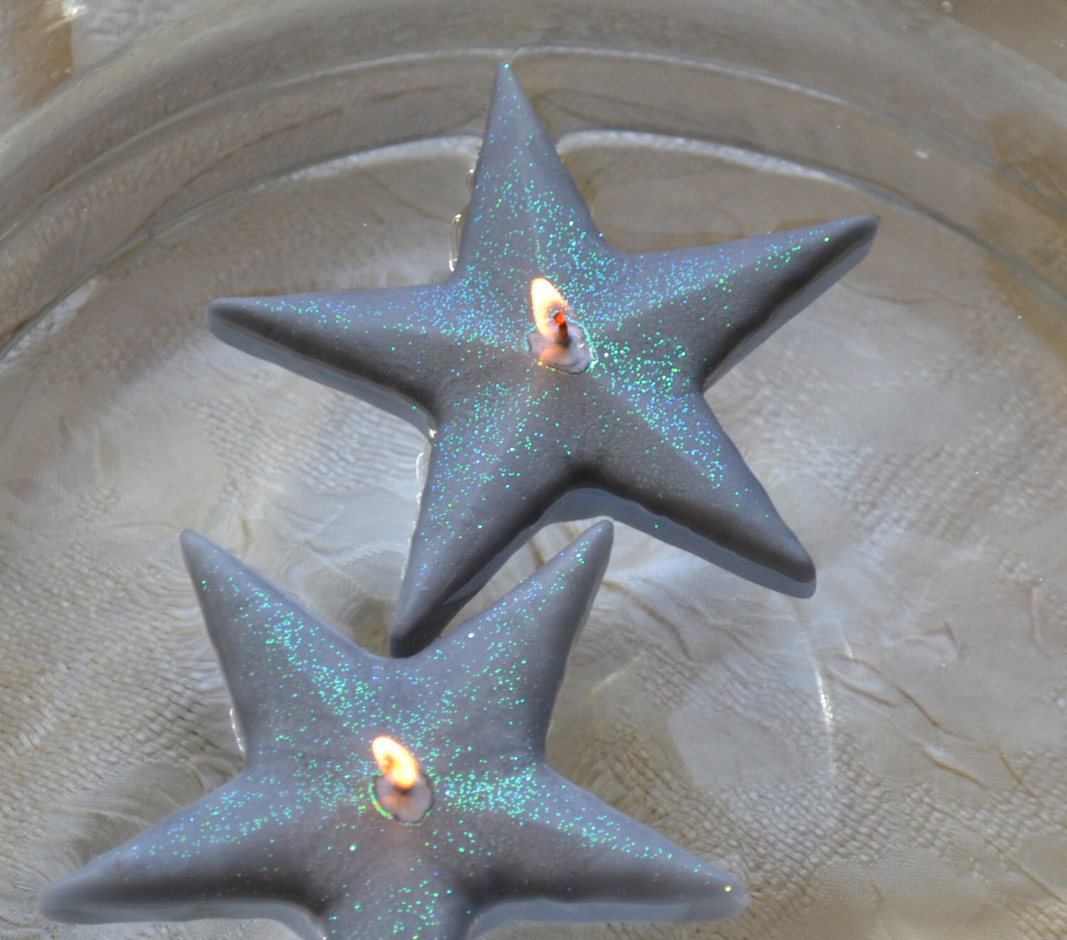 Silver Shimmering Star Floating Candles Set of 10 - Etsy