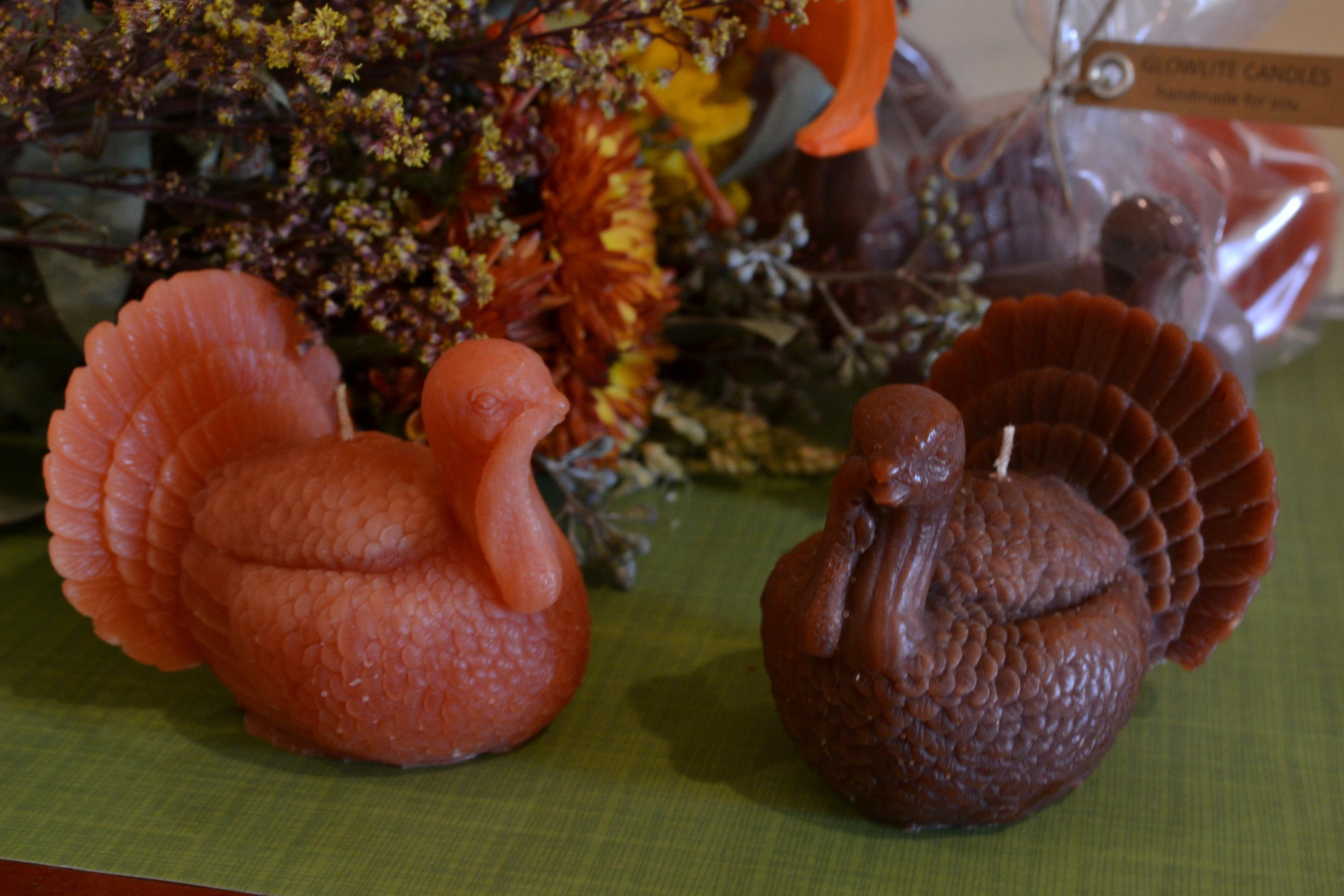 Pair of Turkey Candles Fall Festival, Wedding, Autumn Thanksgiving ...