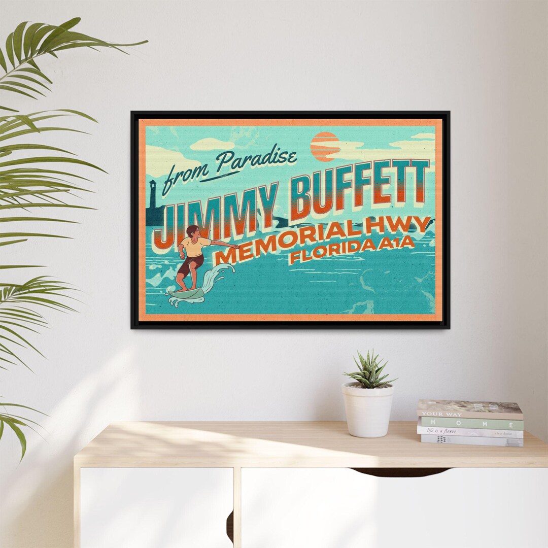 Jimmy Buffett From Paradise Tropical Framed Art Print, Jimmy Buffett ...