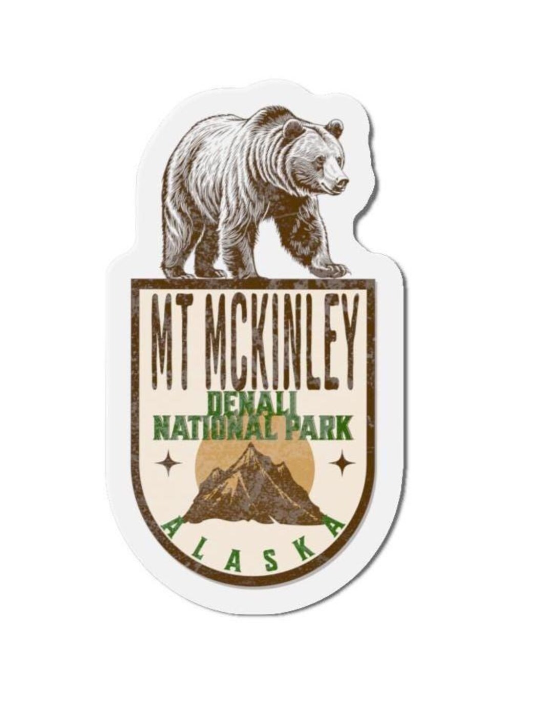 Mt Mckinley Denali National Park Bear Die-cut Magnets - Travel Souvenir ...