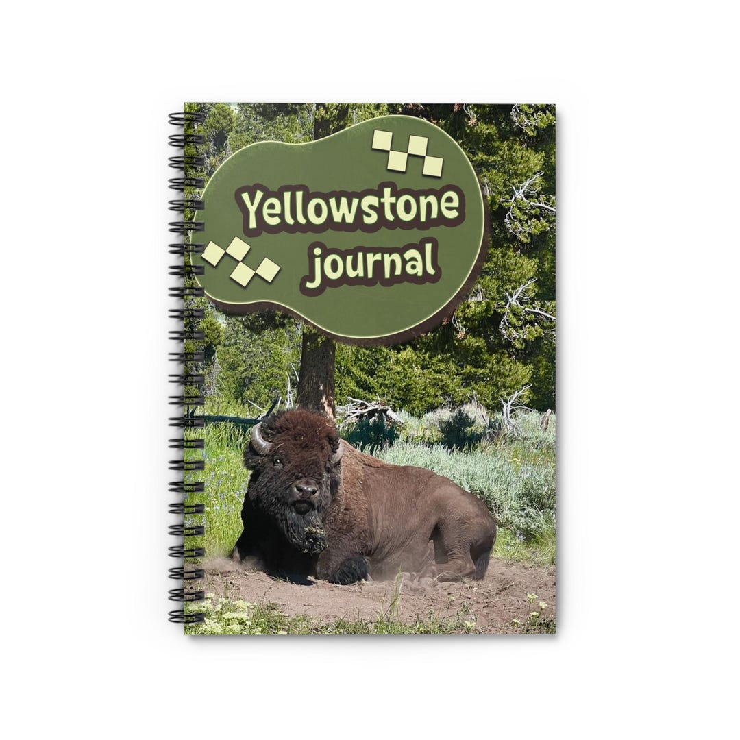 Journal Yellowstone National Park Spiral Notebook -relaxing Buffalo ...