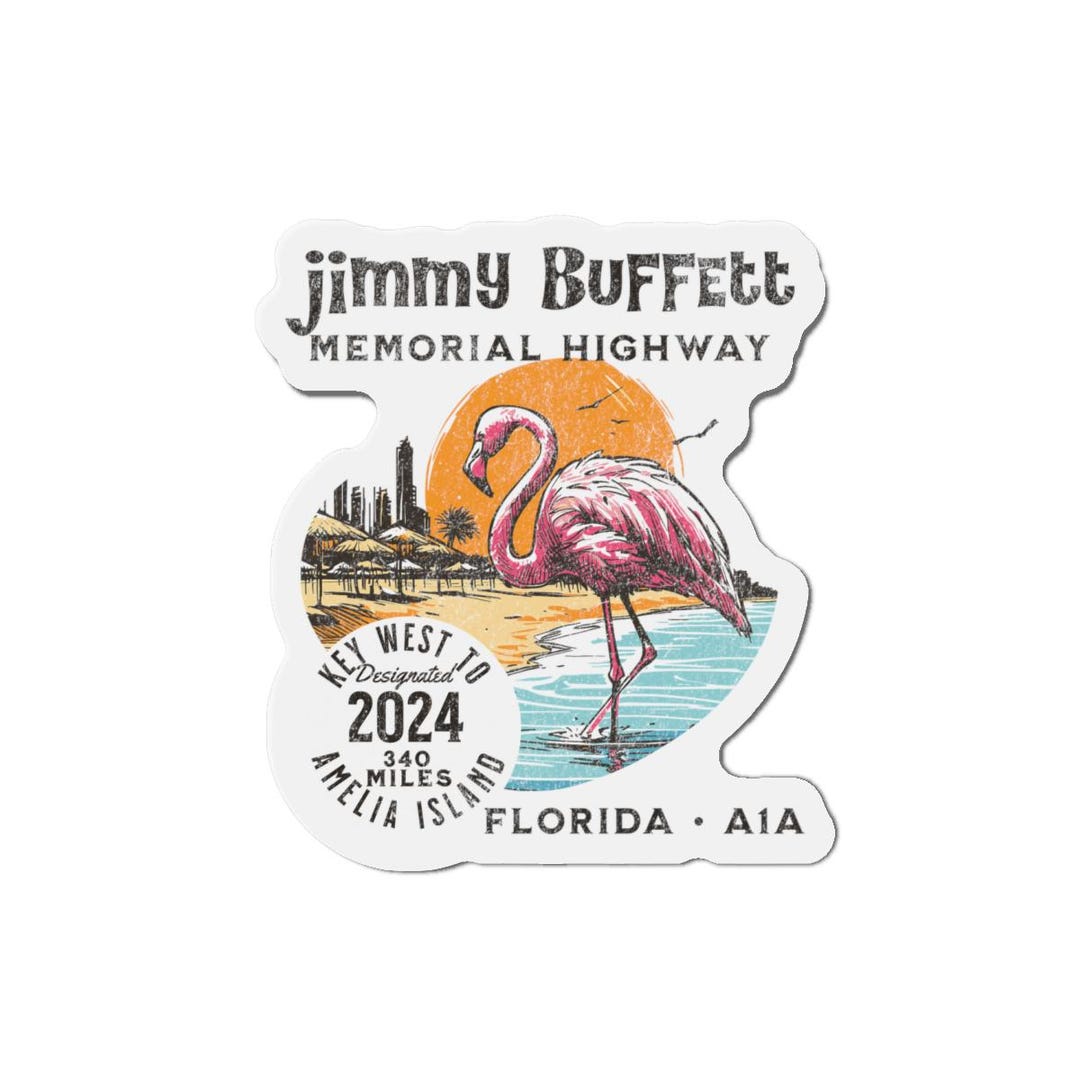 Jimmy Buffett Memorial Highway Florida A1A Die-cut Magnet - Pink ...