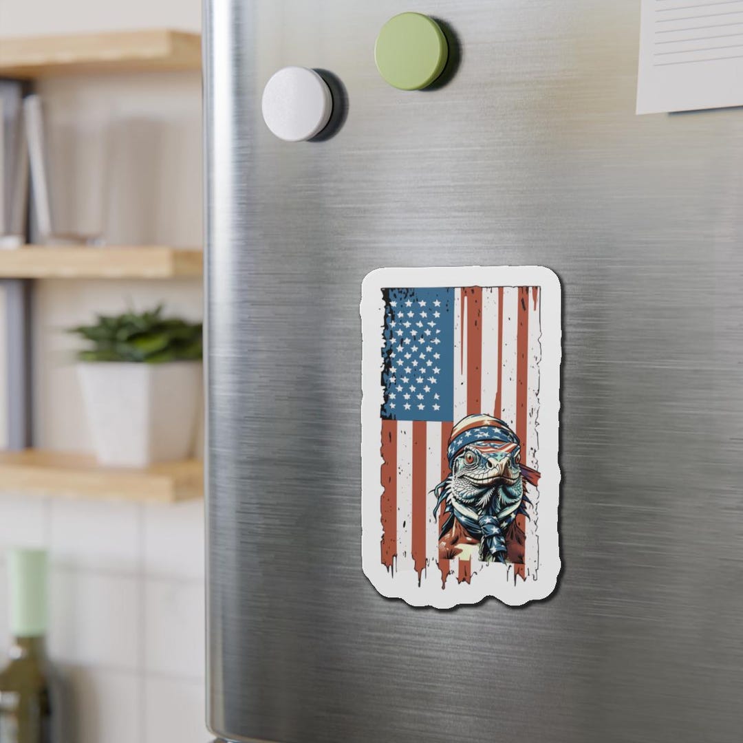 Iguana Patriotic Die-cut Magnets - Reptile Lover, Nature Lovers ...