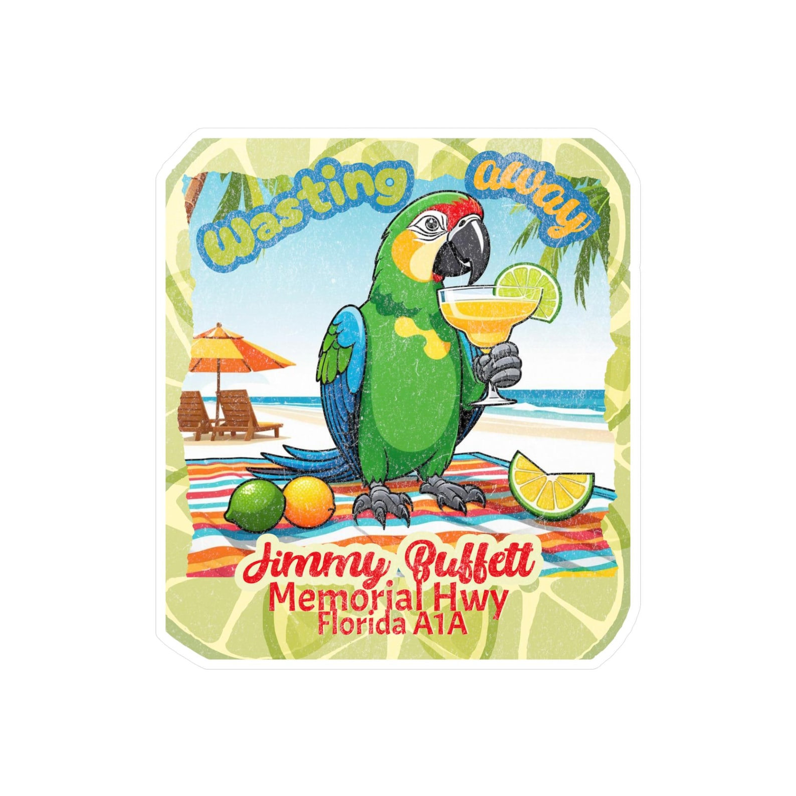 Jimmy Buffett Tropical Parrot Margaritaville Vinyl Decals for Beach ...