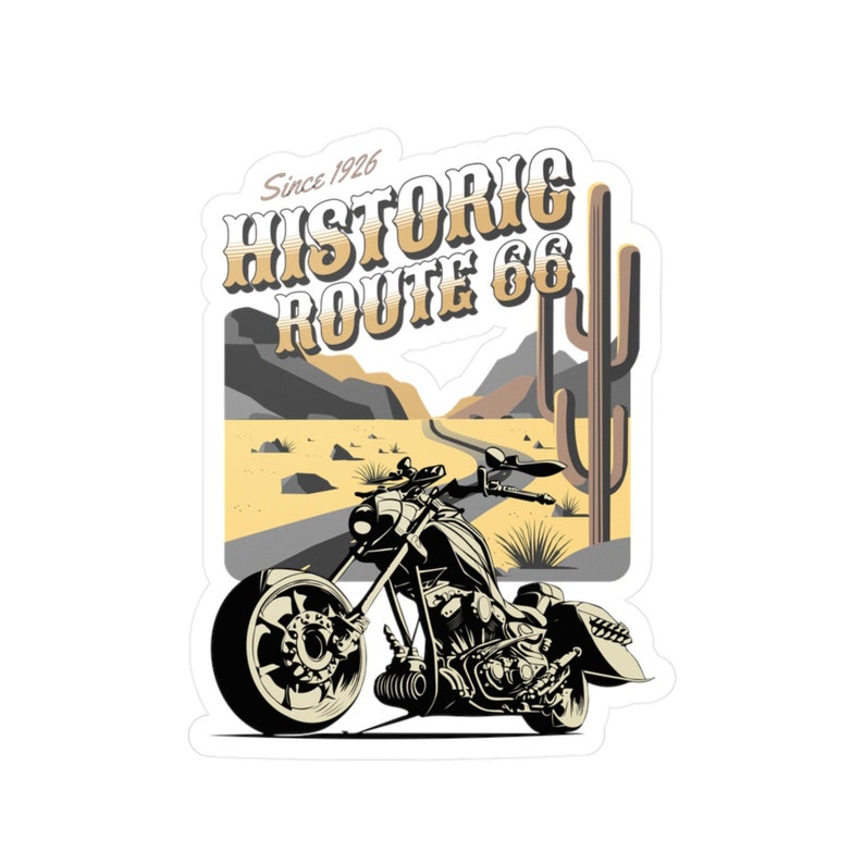 Vintage Route 66 Vinyl Decal for Travelers, Motorcycle Lovers, Biker ...