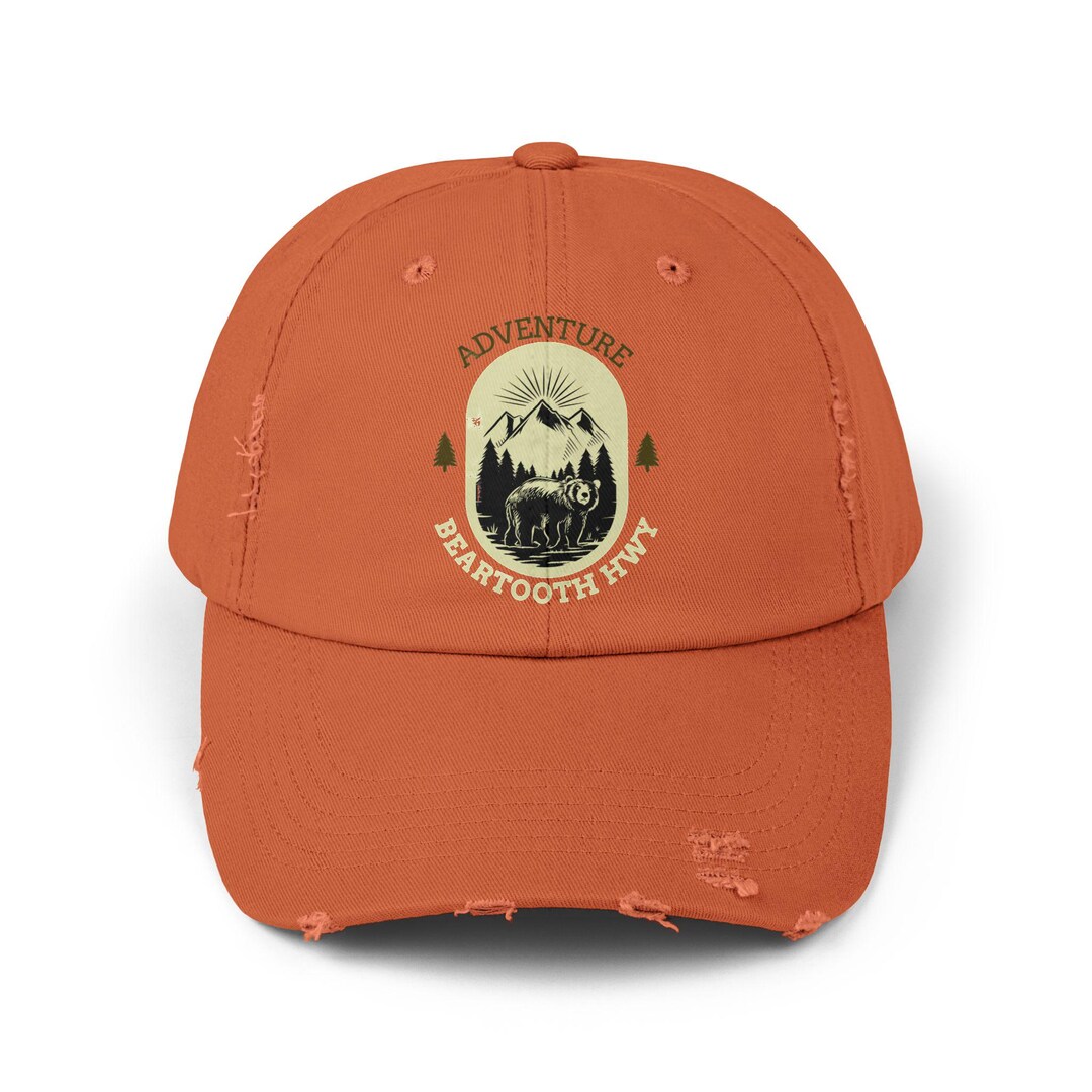Beartooth Hwy Adventure Distressed Cap - Yellowstone Hat, Camping Gear ...