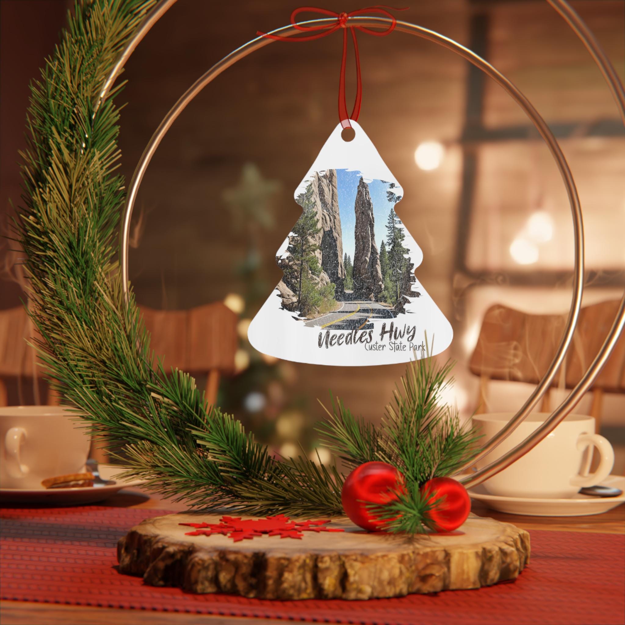 Needles Highway Custer State Park Custom Metal Christmas Ornaments ...