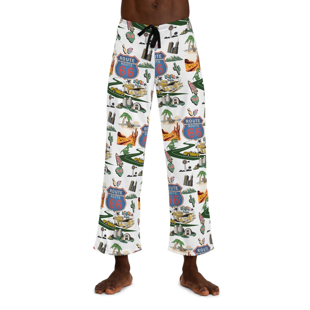 Route 66 Men's Retro Pajama Pants, Comfortable Lounge Wear, Unique ...