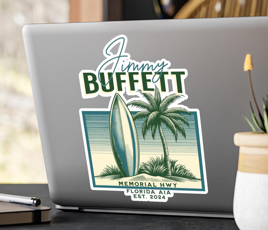 Jimmy Buffett Island Surfer Kiss-cut Vinyl Decals -tropical Decor ...