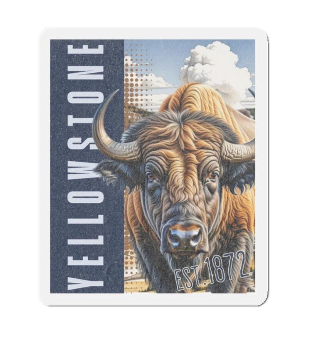 Yellowstone National Park Buffalo Die-cut Magnet, Bison Magnet, Gift ...