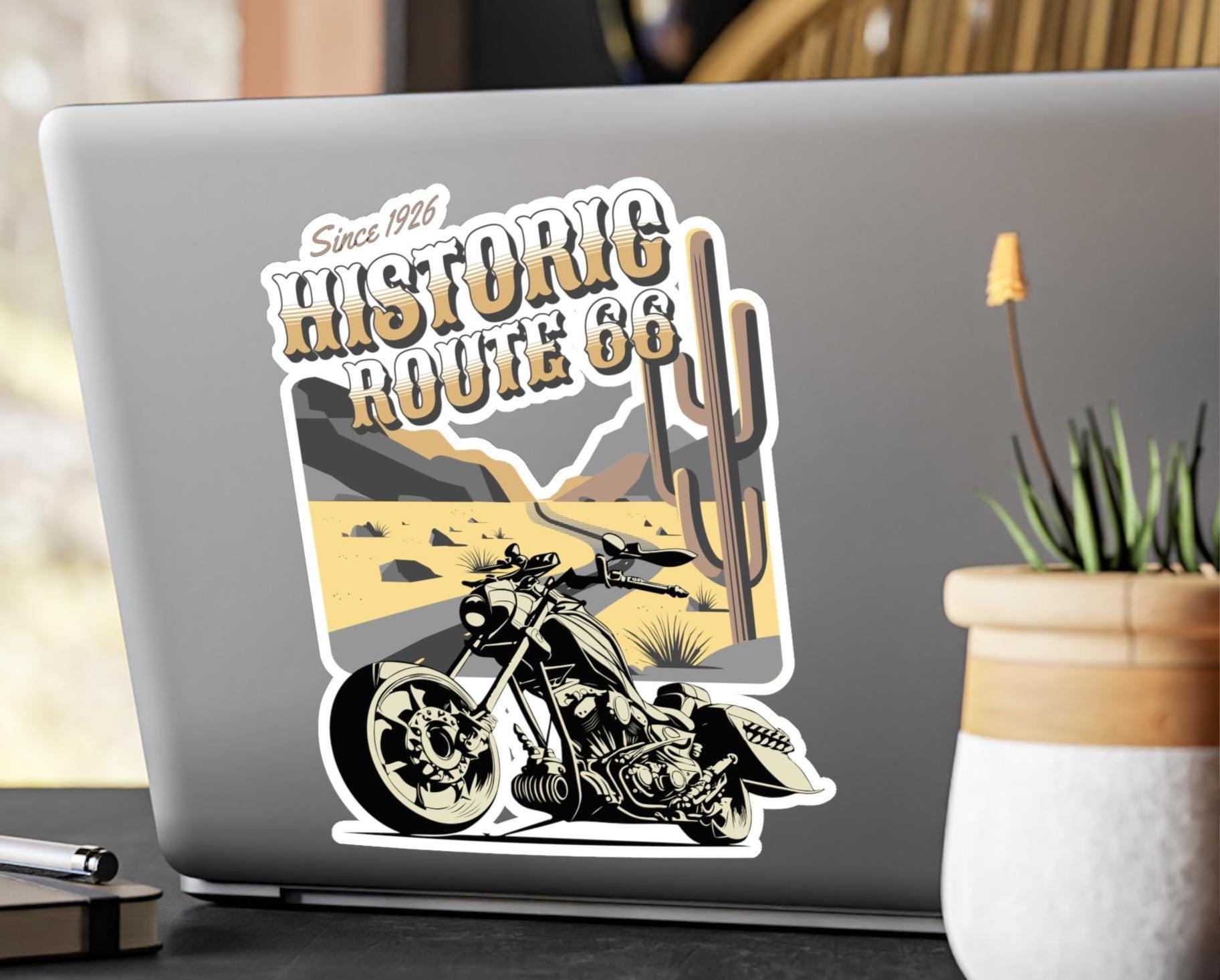 Vintage Route 66 Vinyl Decal for Travelers, Motorcycle Lovers, Biker ...