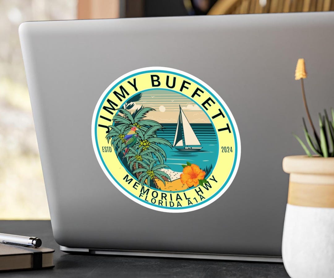 Jimmy Buffett Sailboat Tropical Kiss-cut Vinyl Decals for Beach Lovers ...