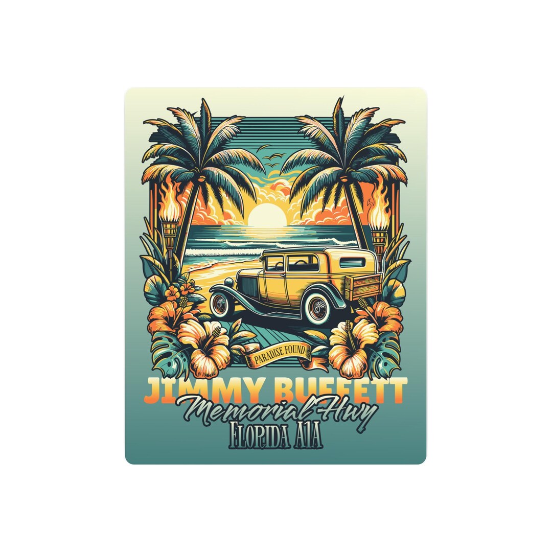 Jimmy Buffett Metal Art Sign Paradise Found Vintage Sign - Retro Car ...