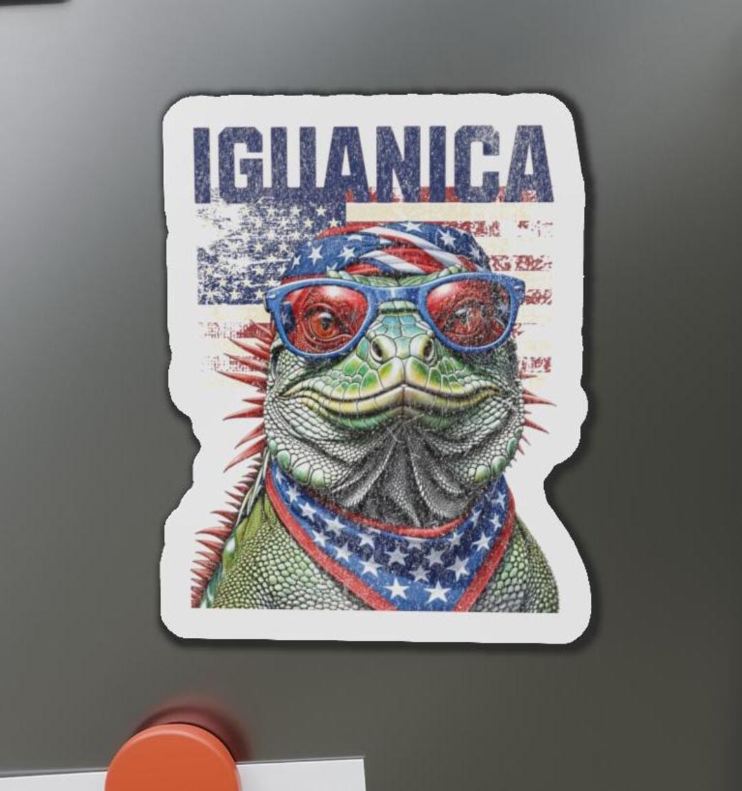 Iguana Patriotic All-american Die-cut Magnet - Fathers Day Gift ...