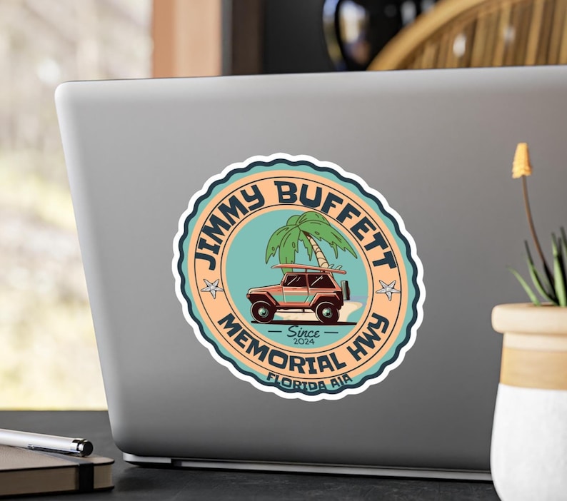 Jimmy Buffett Memorial Highway Kiss-cut Vinyl Decals, Retro Stickers ...