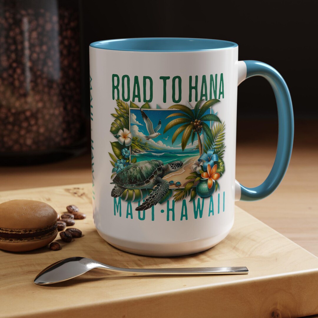 Road to Hana Maui Hawaii Sea Turtle Tropical Maui Coffee Mug-road to ...