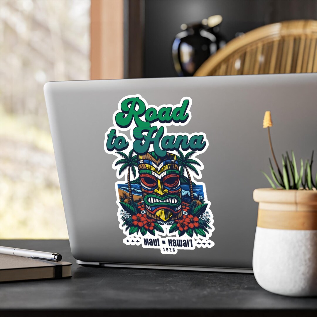 Road to Hana Hawaii Tiki Kiss-cut Vinyl Decals -maui Decal, Hawaiian ...