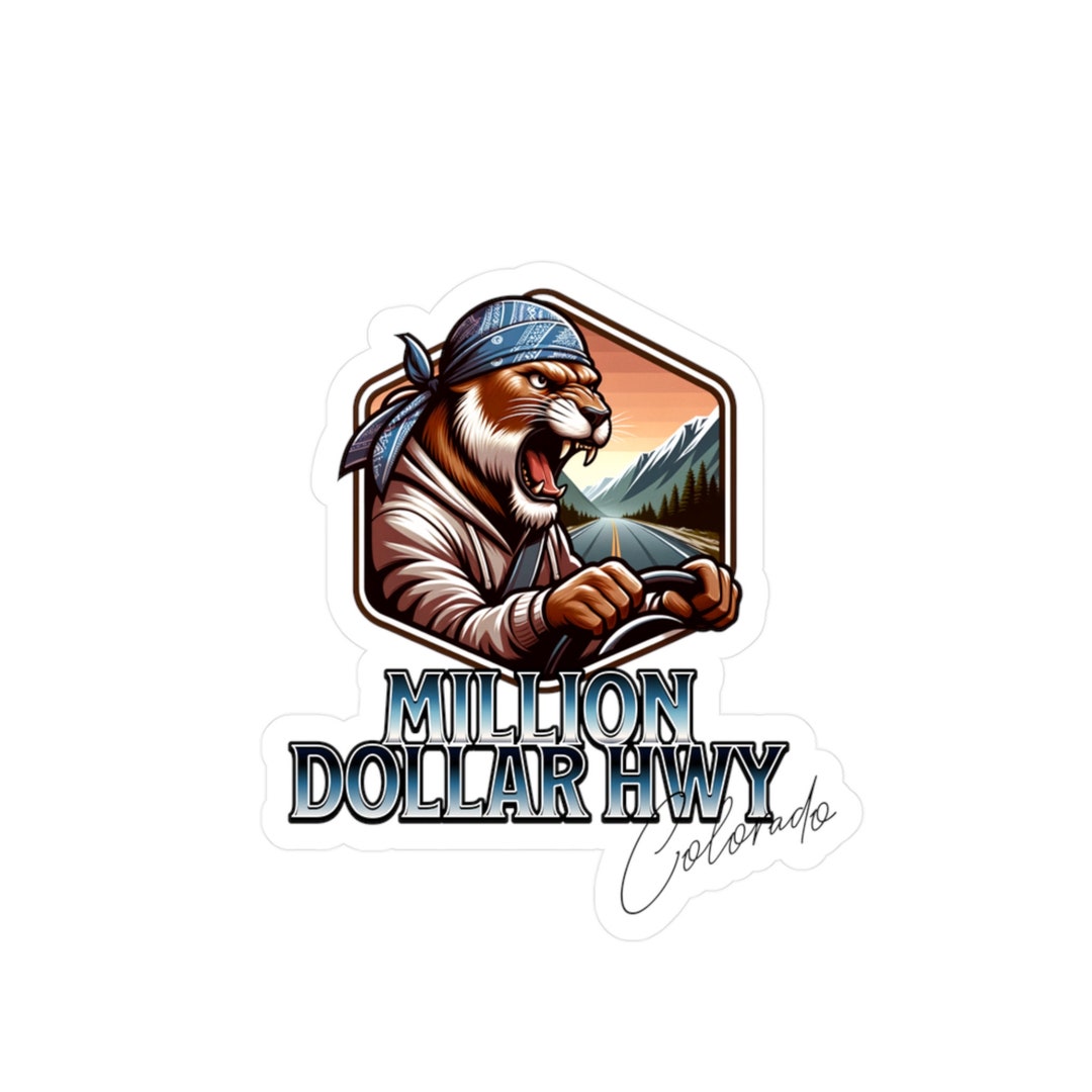 Million Dollar Highway Decal Mountain Lion Driving-funny Birthday Gift ...