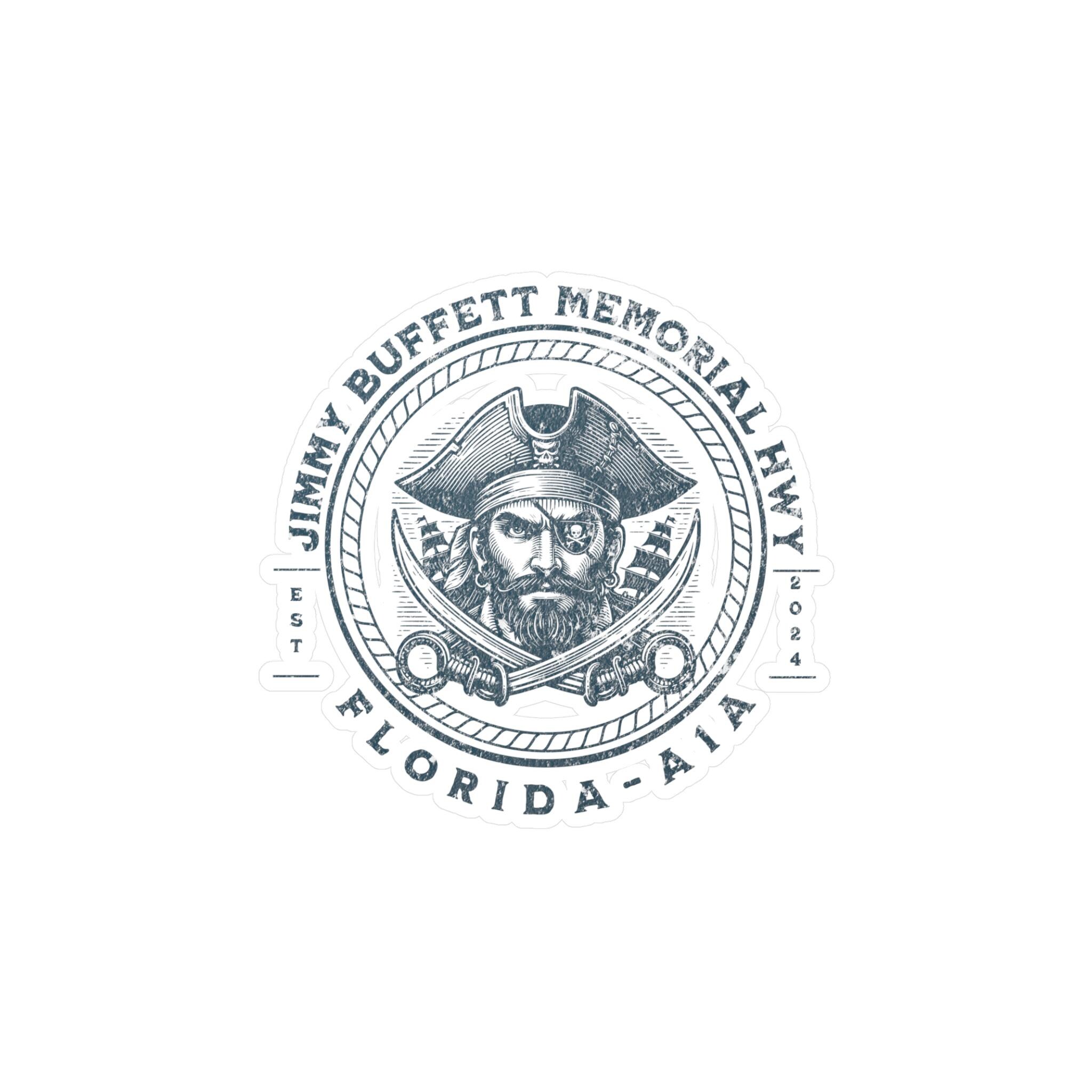 Jimmy Buffett Memorial Highway Florida A1A Sticker, Kiss-cut Vinyl ...