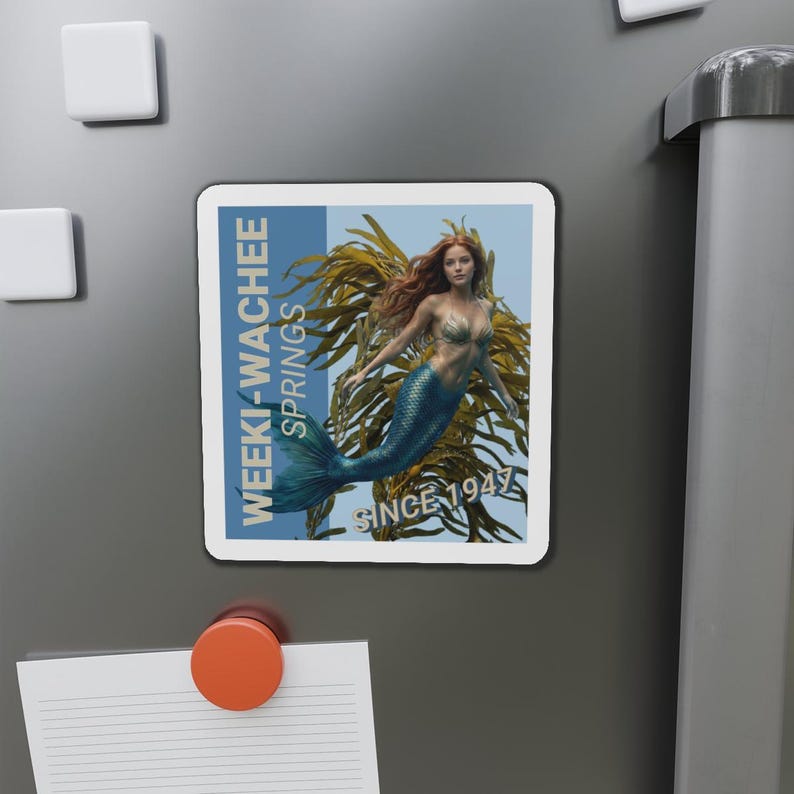 Florida State Park Weeki Wachee Springs Mermaid Illustration Die-cut ...