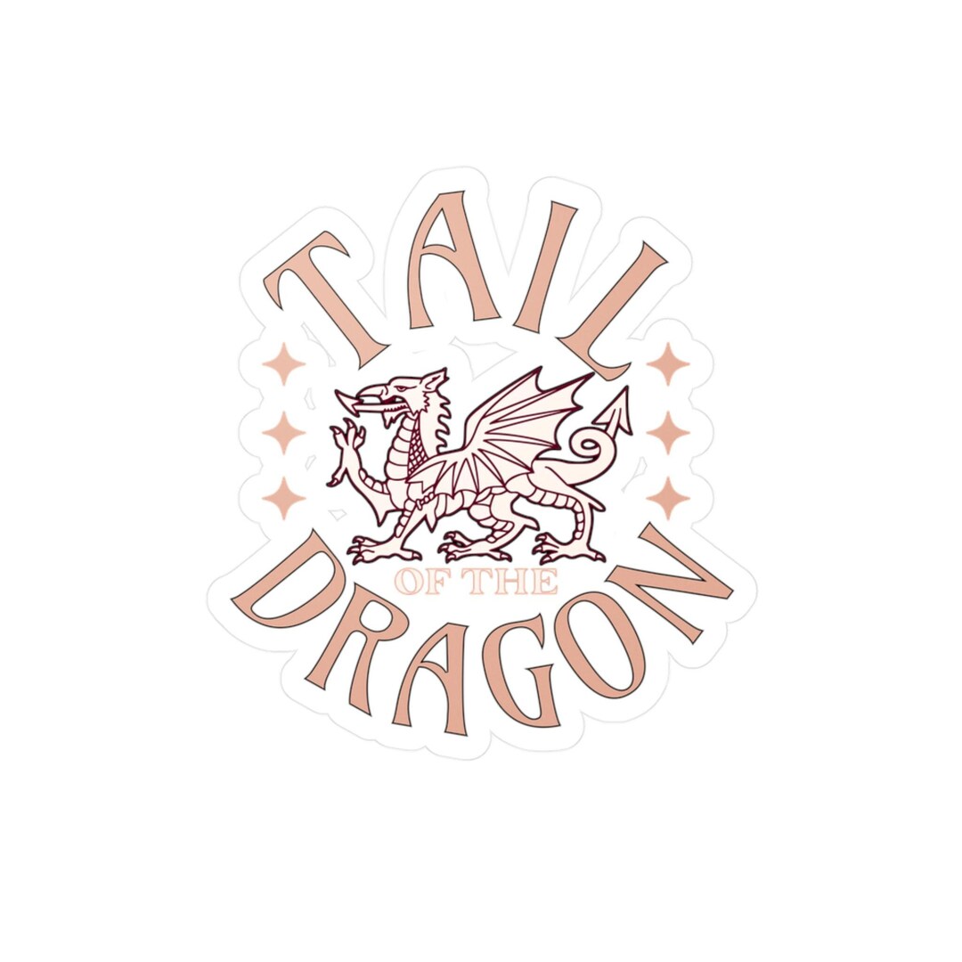 Tail of the Dragon Kiss-cut Vinyl Decals, Fantasy Stickers for Laptop ...