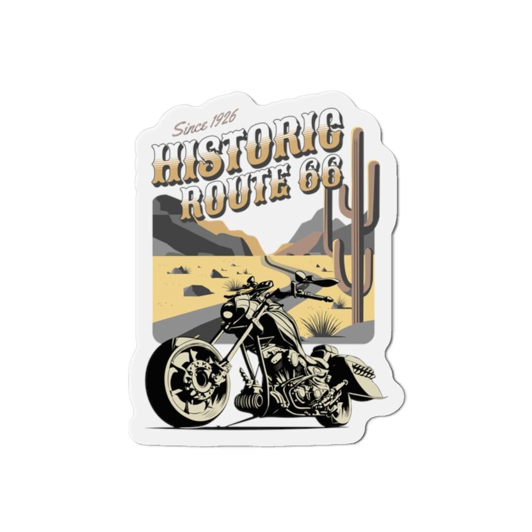 Vintage Route 66 Die-cut Magnet - Perfect for Road Trip Lovers, Biker ...