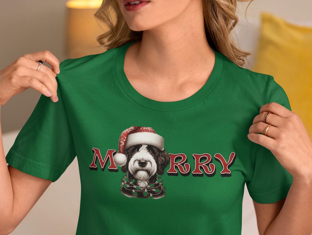 Goldendoodle/labradoodle Merry Christmas T-shirt Funny Dog Santa ...