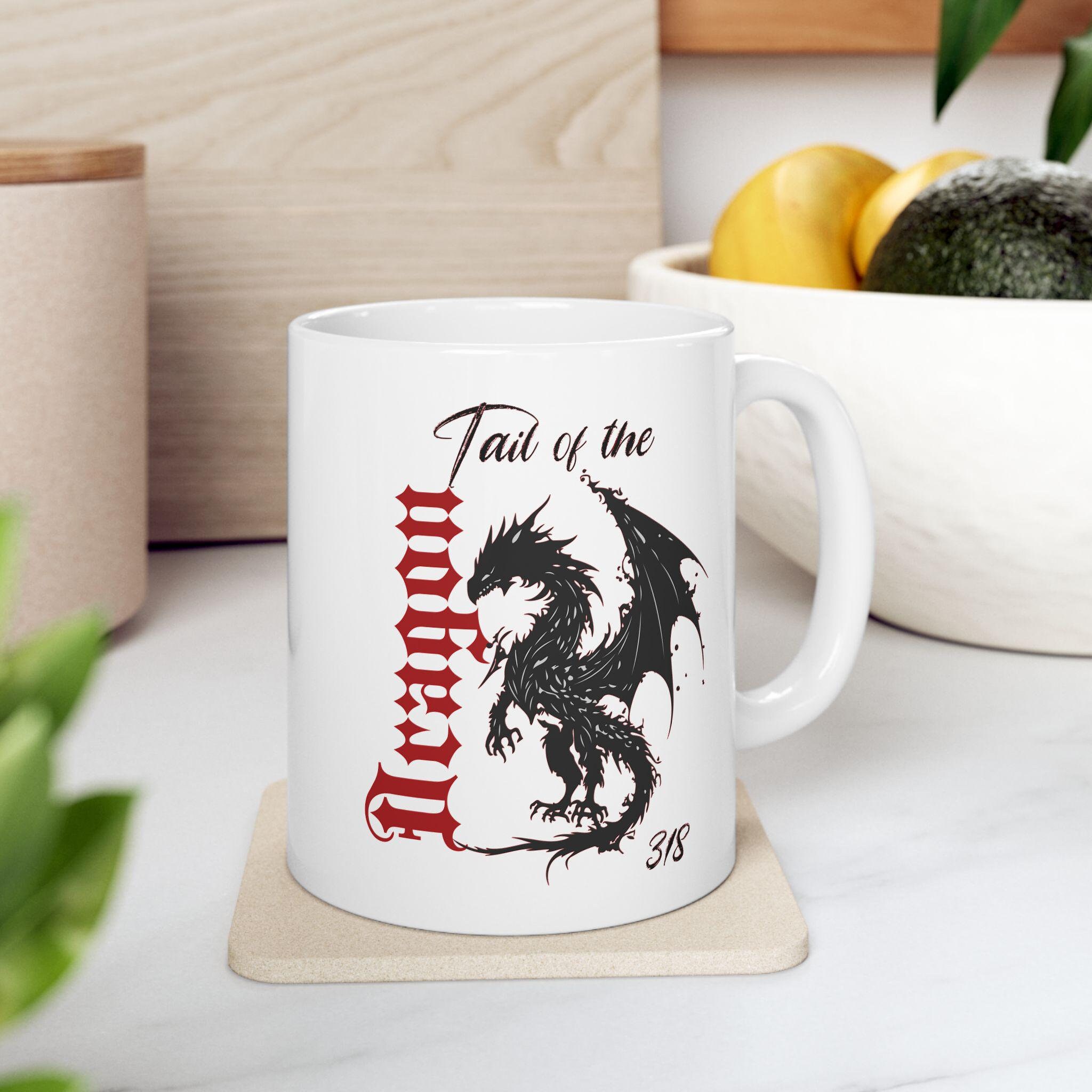 Tail of the Dragon Ceramic Mug - Dragon Coffee Cup, Fantasy Mug, Dragon ...