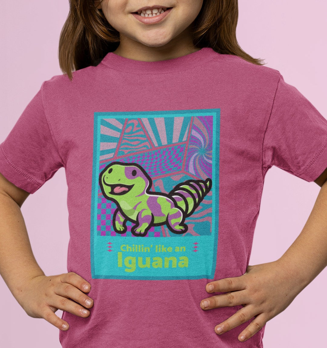 Chillin' Like an Iguana Kids Youth - Cute Colorful Iguana Design-funny ...