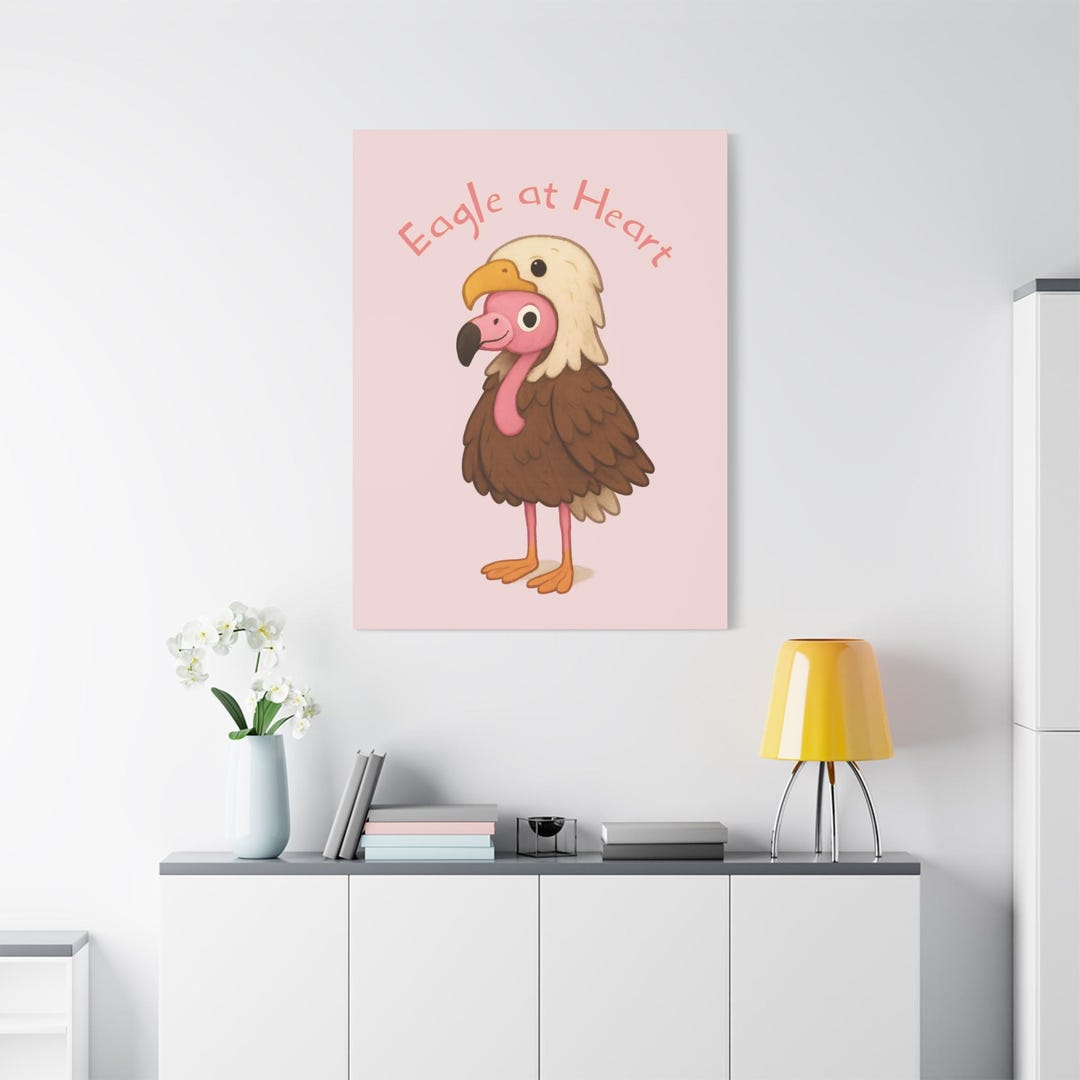 Pink Flamingo Eagle at Heart Canvas-cute Flamingo in Eagle Costume ...