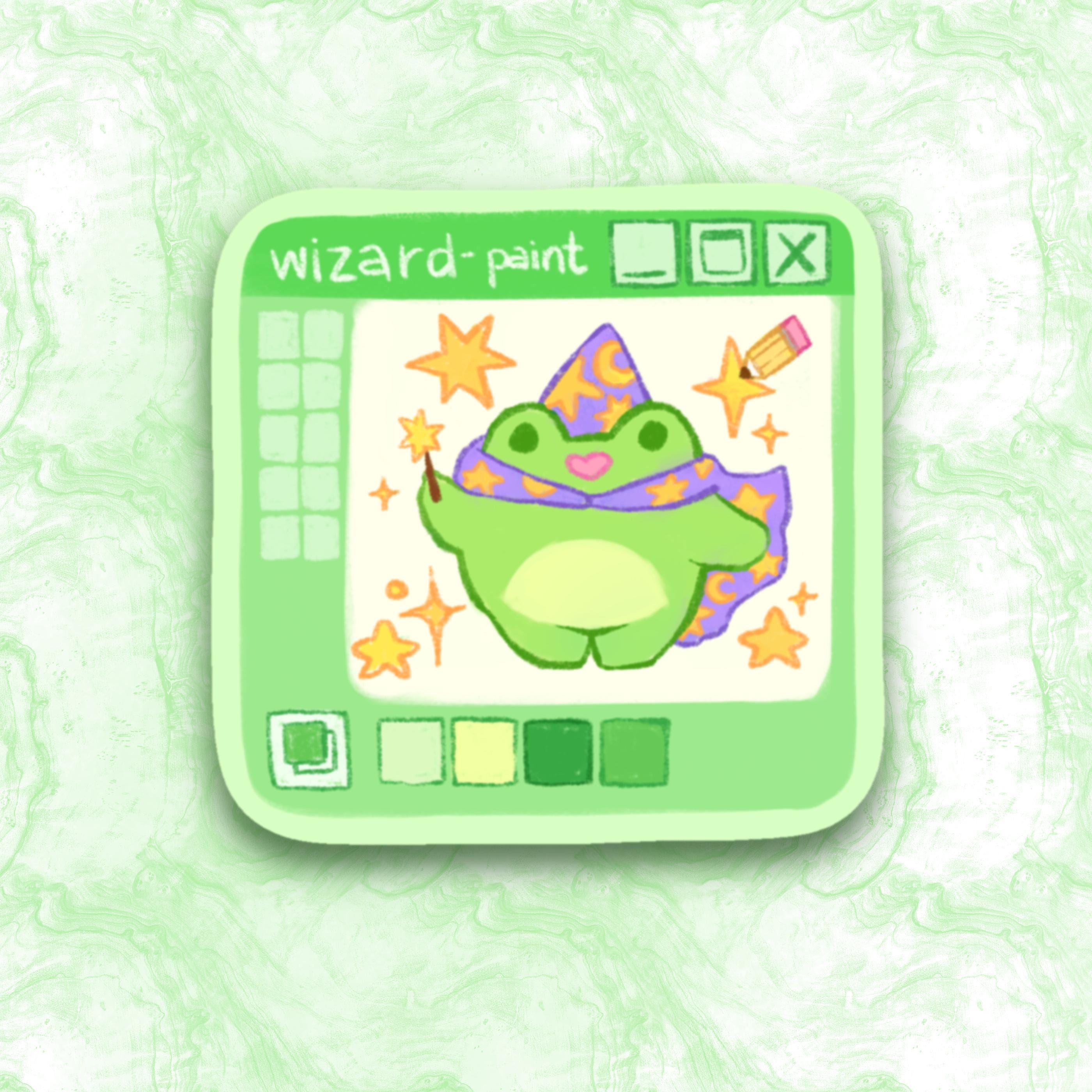 Wizard Frog Sticker – MS Paint Style 2000s Nostalgia Vinyl Sticker - Etsy