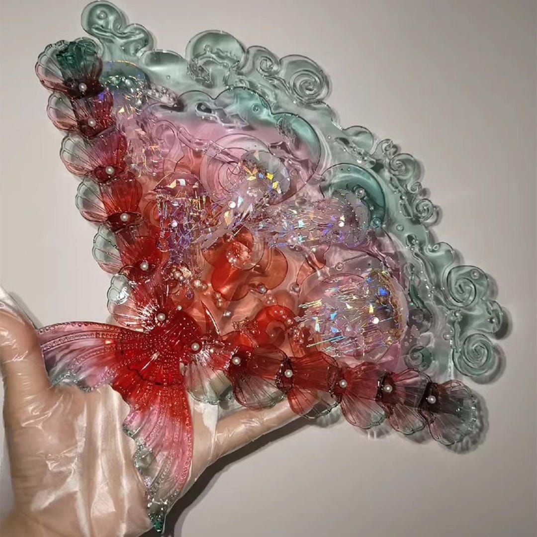 Handmade Drip Glue Fan: Customizable Water Drop Wave Prop - Etsy