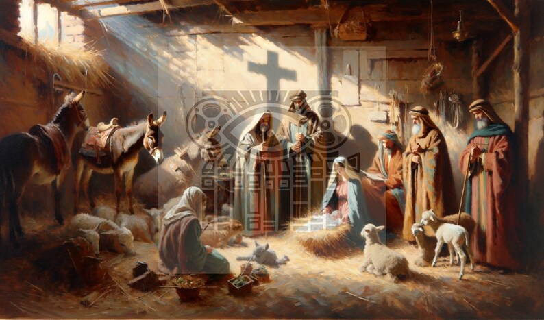 A Digital Painting of the Nativity (birth of Jesus Christ) From the ...